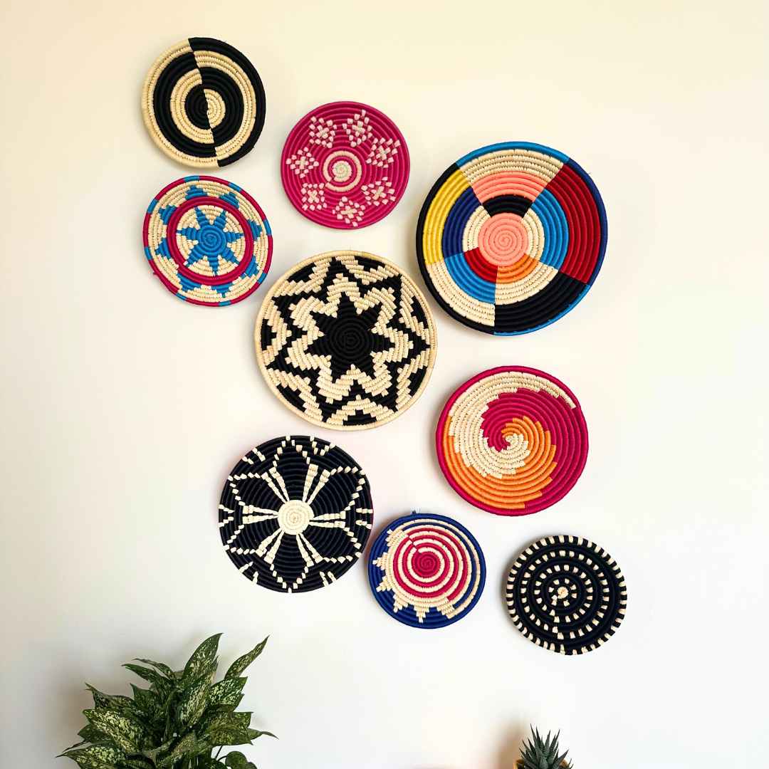 Atrangi Studio Assorted Sabai Wall Basket (Set Of 9)