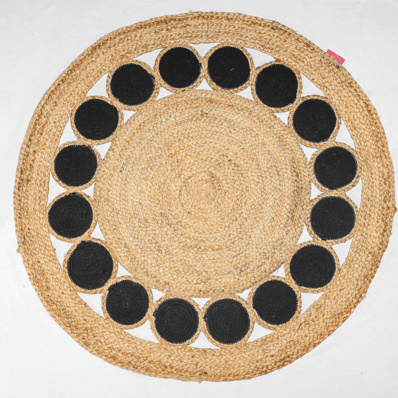 Black Round Jute Rug | Atrangi Rugs | Atrangi Studio