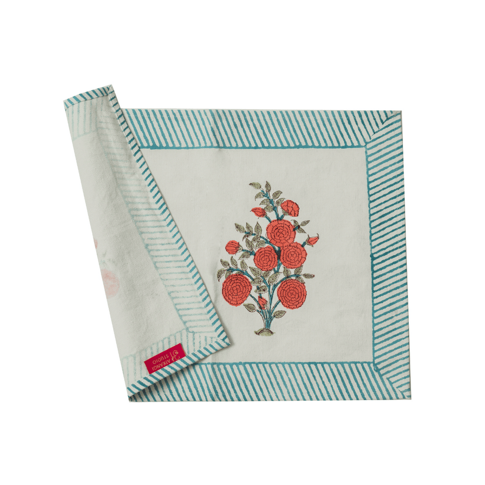 Dahlia Block Print Table Mat (Set of 2)