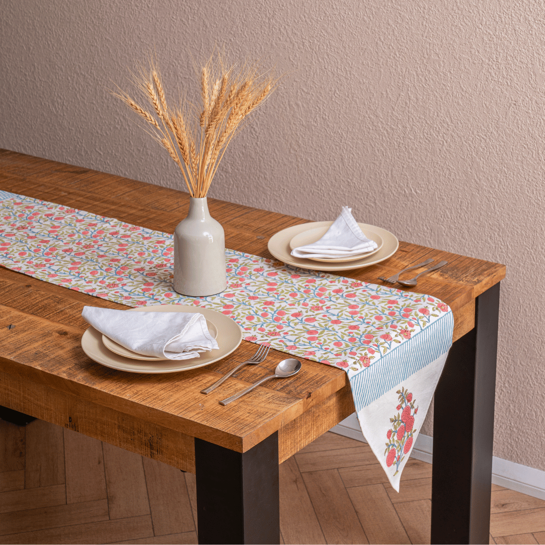 Dahlia Block Print Runner